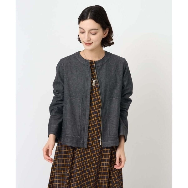 ジョルジュ・レッシュ（ES RECH）/[セットアップ対応]ノーカラーブラックデニムブルゾン