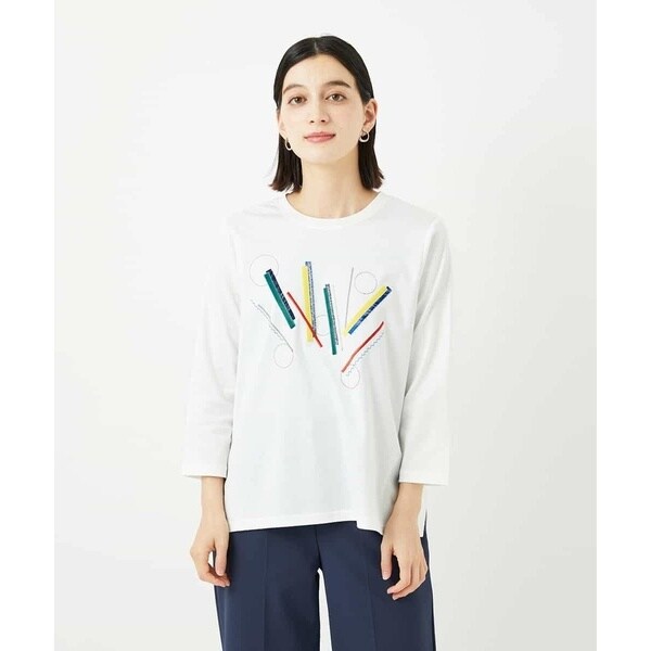 ヒロコビス（hirokobis）/【小さいサイズ】クラフト刺繍デザインカットソー