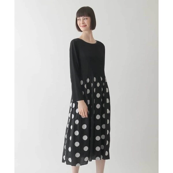 ヒロコビス（hirokobis）/【小さいサイズ】ドット柄カットジャカードワンピース