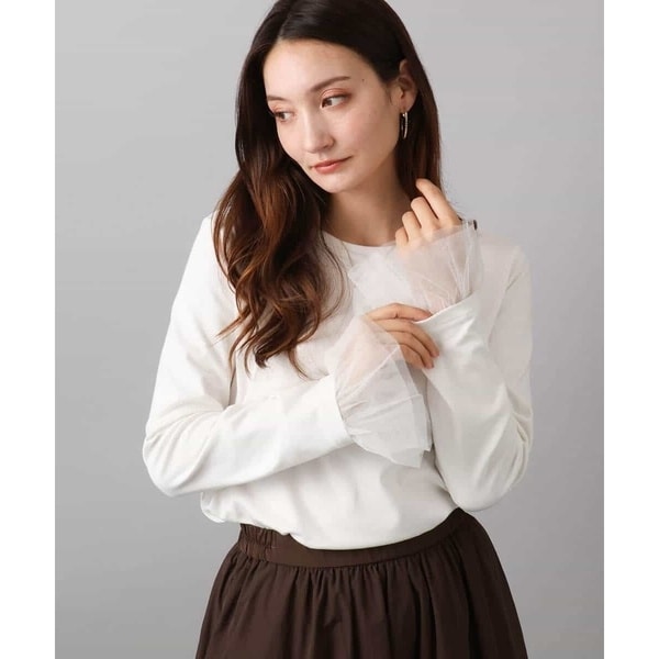 MK ミッシェルクラン（MK MICHEL  ）/【小さいサイズ】袖口チュールデザイン インナーカットソー/洗濯機で洗える
