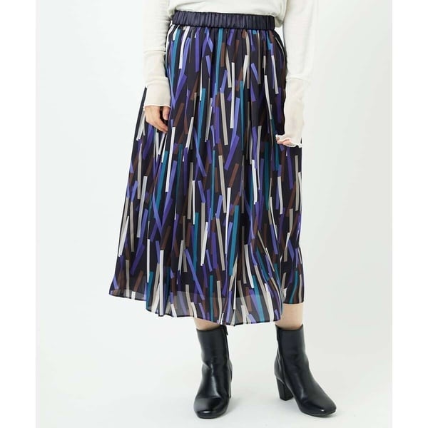 ジョルジュ・レッシュ（ES RECH）/[日本製]ジオメトリックプリントフレアスカート