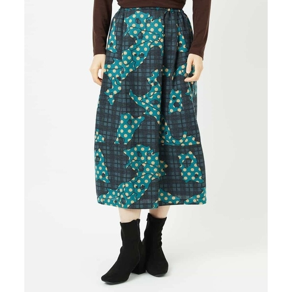 ジャンニ・ロ・ジュディチェ（GIANNI LO GIUDICE）/[日本製]ウール混ビエライタリアプリントスカート