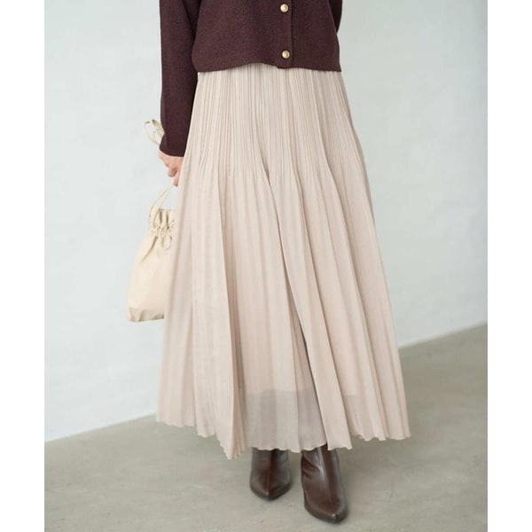 MK ミッシェルクラン（MK MICHEL  ）/【小さいサイズ】ブライトシアープリーツスカート/洗える