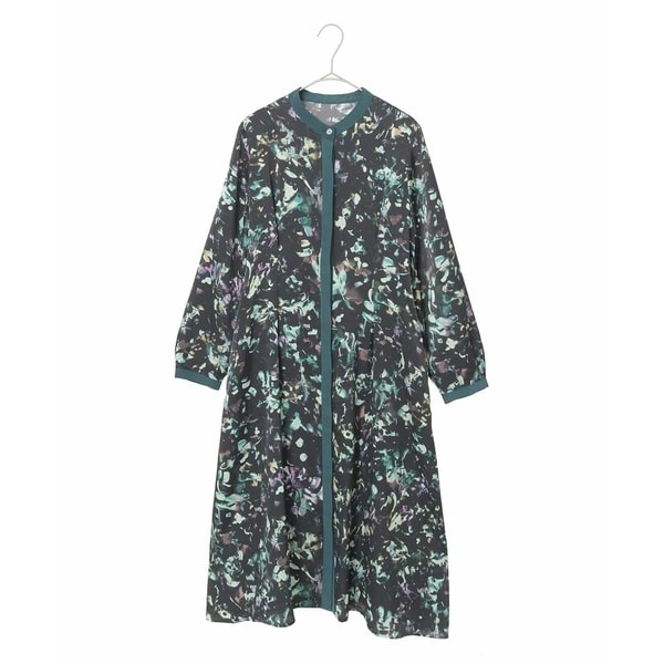 ヒロコビス（hirokobis）/【小さいサイズ】リーフプリントバンドカラーワンピース