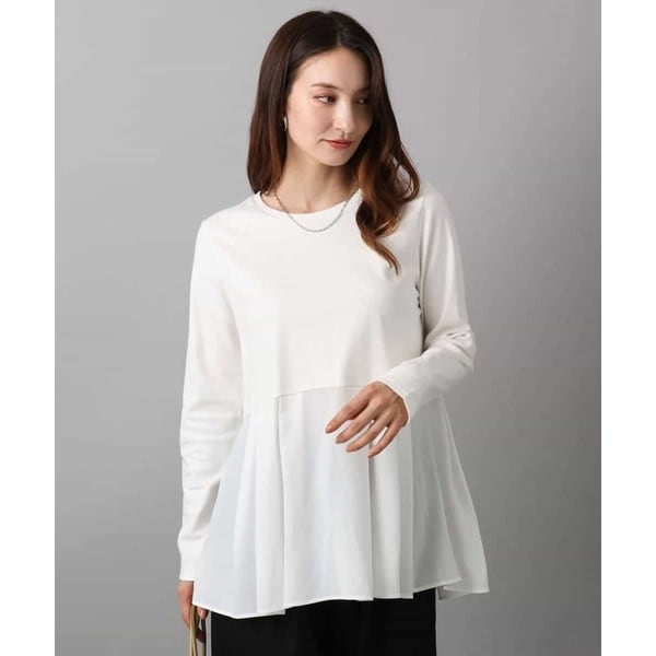 MK ミッシェルクラン（MK MICHEL  ）/【小さいサイズ】タックプリーツデザイン ペプラムインナーカットソー/洗濯機で洗える