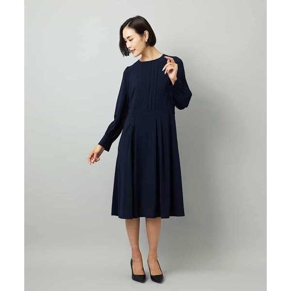 ミッシェルクラン（MICHEL ）/[小さいサイズ]ノーカラープリーツワンピース