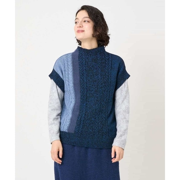 ジャンニ・ロ・ジュディチェ（GIANNI LO GIUDICE）/[日本製]SILEインターシャニットベスト