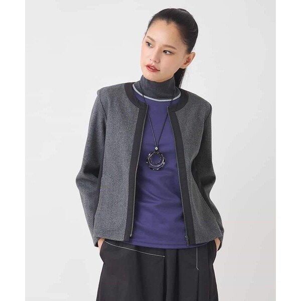 ヒロコビス（hirokobis）/【小さいサイズ】異素材ノーカラージャケット