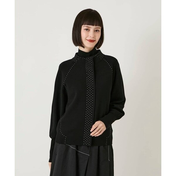 ヒロコビス（hirokobis）/【小さいサイズ】スタッズアクセントニットカーディガン