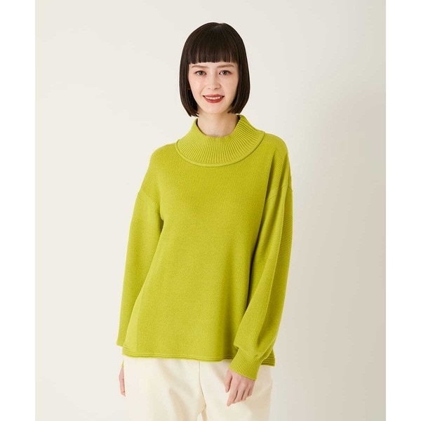 ヒロコビス（hirokobis）/【小さいサイズ】リブネックデザインウールニットプルオーバー