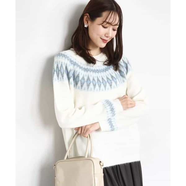 MK ミッシェルクラン（MK MICHEL  ）/【小さいサイズ】ノルディック柄ニット/洗える