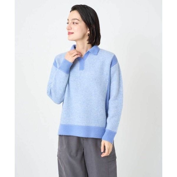 ジョルジュ・レッシュ（ES RECH）/メランジブークレ襟付きニット