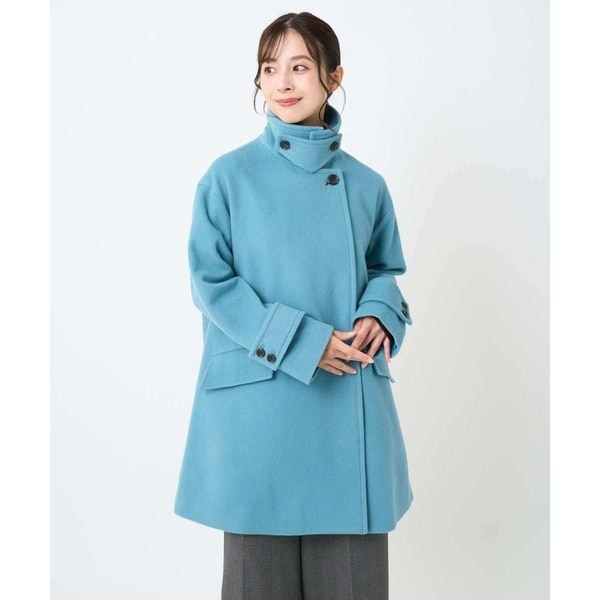 MK ミッシェルクラン（MK MICHEL  ）/【小さいサイズ】SUPER100sウール スタンドカラーミドルコート