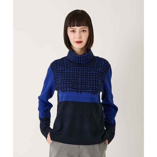 ヒロコビス（hirokobis）/【小さいサイズ】チェックアクセントタートルネックニット
