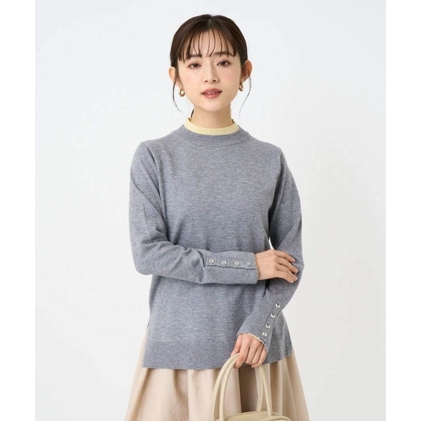 MK ミッシェルクラン（MK MICHEL  ）/【小さいサイズ】配色レイヤードデザインニット/洗える