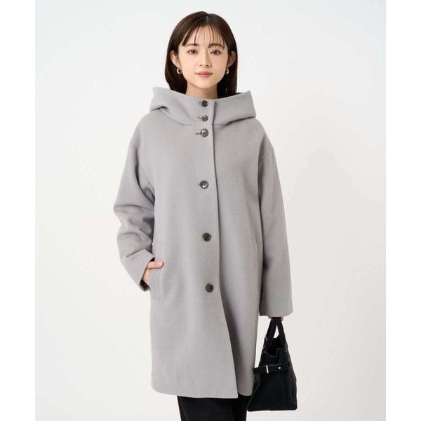 MK ミッシェルクラン（MK MICHEL  ）/【小さいサイズ】SUPER100sウール フーデットミドルコート