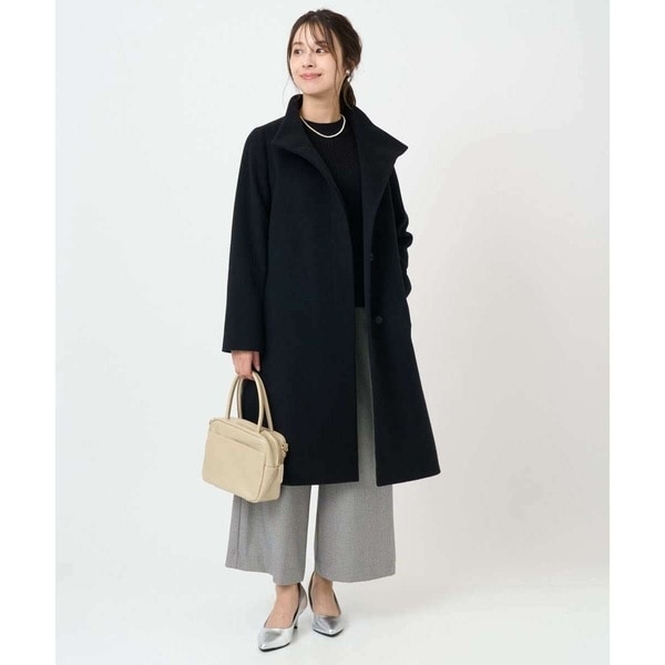 MK ミッシェルクラン（MK MICHEL  ）/【小さいサイズ】SUPER100sウール スタンドカラーロングコート