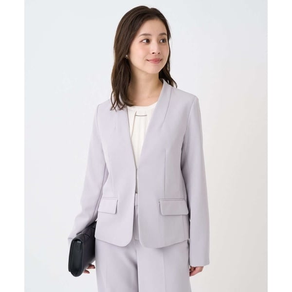 【NEW】MK ミッシェルクラン（MK MICHEL  ）/【小さいサイズ】ダブルクロス カラーレスジャケット/セットアップ対応/洗える