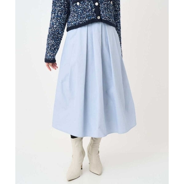 【NEW】MK ミッシェルクラン（MK MICHEL  ）/【小さいサイズ】メモリータフタ タックフレアスカート/洗濯機で洗える