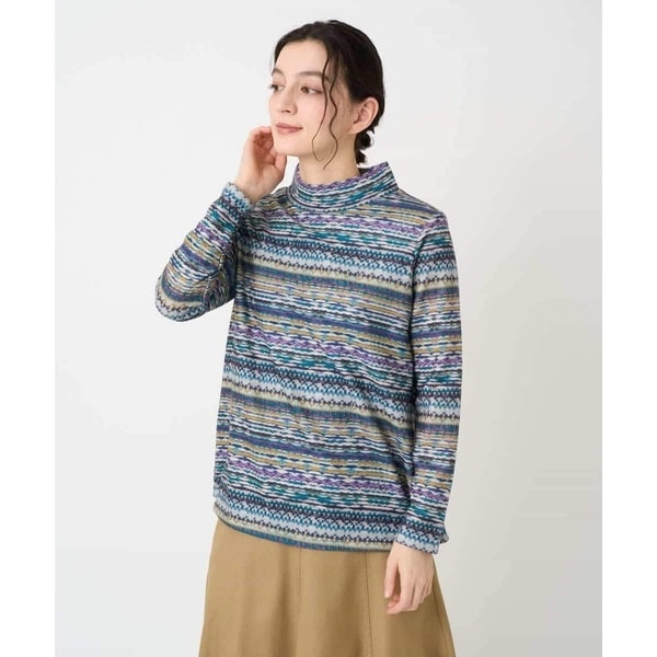 【NEW】ジャンニ・ロ・ジュディチェ（GIANNI LO GIUDICE）/[日本製]編地柄プリントカットソー