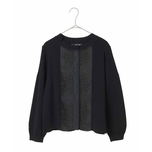 【NEW】ヒロコビス（hirokobis）/【小さいサイズ】レースドッキングニットカーディガン