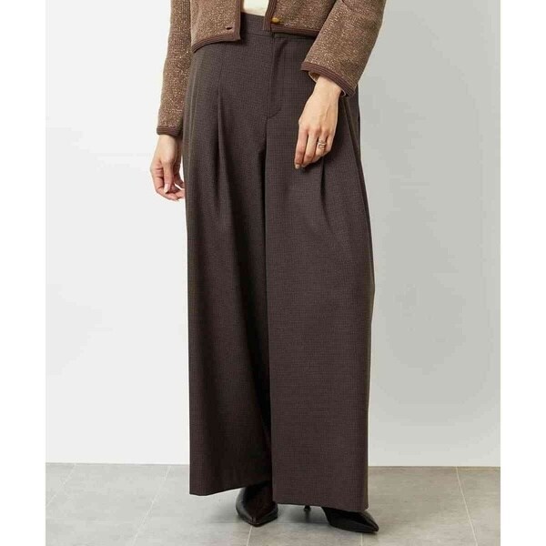 【NEW】ミッシェルクラン（MICHEL ）/[小さいサイズ]チェック柄2タックワイドパンツ