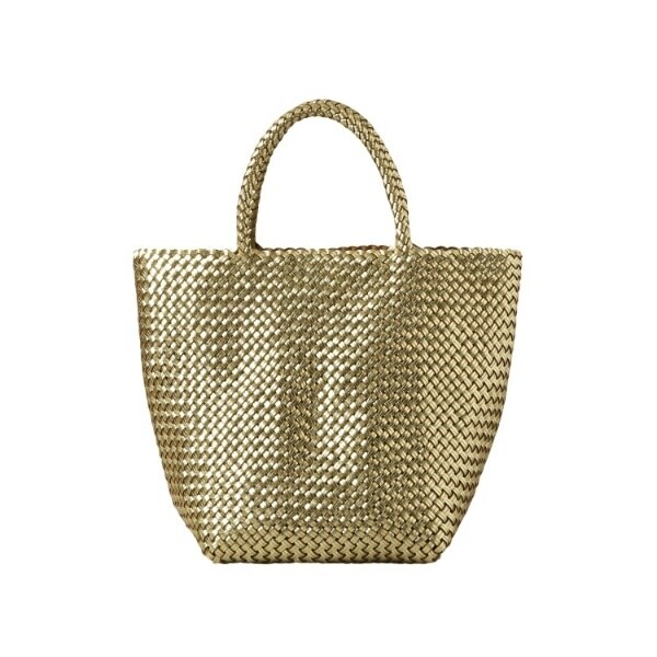 ヒロフ（HIROFU）/【ブレッツァバッファロー】レザーメッシュトートバッグ M 本革 ステッチ メタリックカラー（商品番号：P25