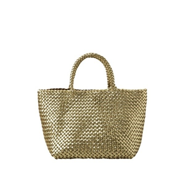 ヒロフ（HIROFU）/【ブレッツァバッファロー】レザーメッシュトートバッグ S 本革 ステッチ メタリックカラー（商品番号：P25