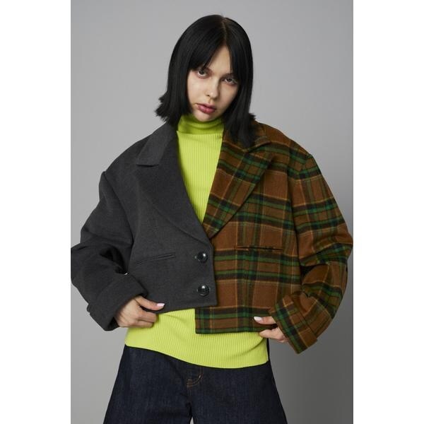 ヘリンドットサイ（HeRIN．CYE）/Bi color asymmetry jacket