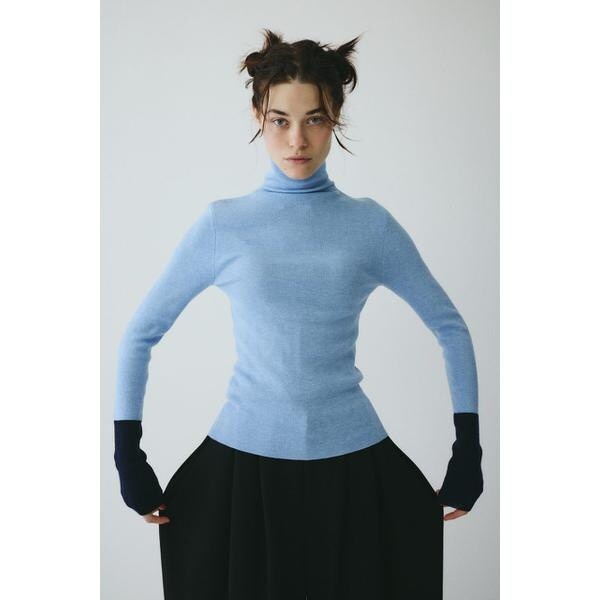 ヘリンドットサイ（HeRIN．CYE）/Bi color hem knit tops