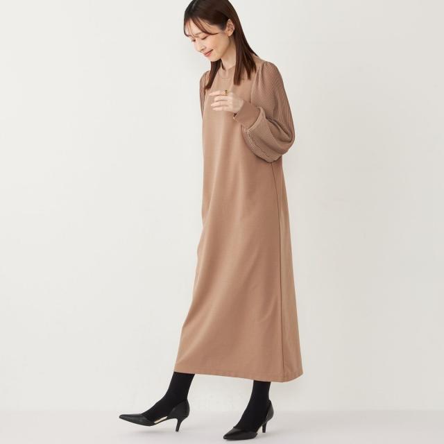 シップス カラーズ（SHIPS Colors）/SHIPS Colors:〈手洗い可能〉プリーツスリーブ ジョーゼット ワンピース2◇