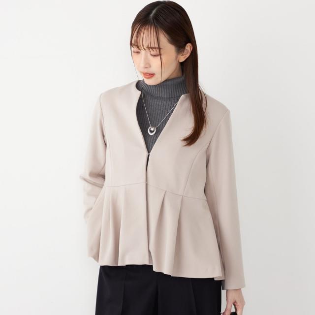 シップス カラーズ（SHIPS Colors）/《一部追加予約》SHIPS Colors:ストレッチ ジョーゼット ペプラム ジャケット◆