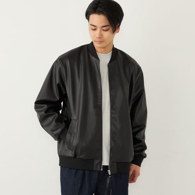 シップス カラーズ（SHIPS Colors）/SHIPS Colors:合成皮革 ボマー ジャケット◇