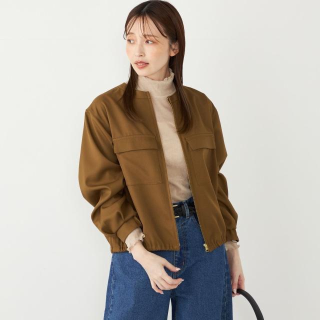 シップス カラーズ（SHIPS Colors）/SHIPS Colors:〈手洗い可能〉ツイル ノーカラー ジップブルゾン