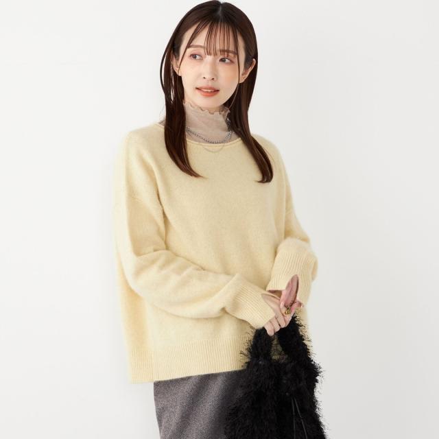 シップス カラーズ（SHIPS Colors）/SHIPS Colors:フォックス アンゴラ ボートネック ニット◇