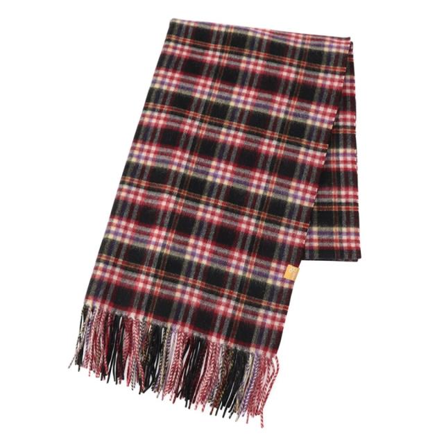 ムーンバット（MOONBAT）/【WEB限定 洗える】カシミヤ100%紡毛厚手ストール 60×200cm チェック ユニセックス