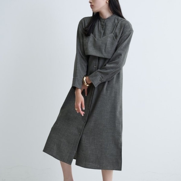 ギャレスト（GALLEST）/【セレモニーオケージョン通勤】ビスチェセットシャツドレス【2WAY】