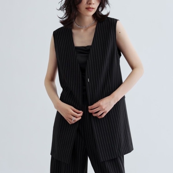 ギャレスト（GALLEST）/【セットアップ可】ナローベルテッドジレ【カセット服オケージョン通勤】