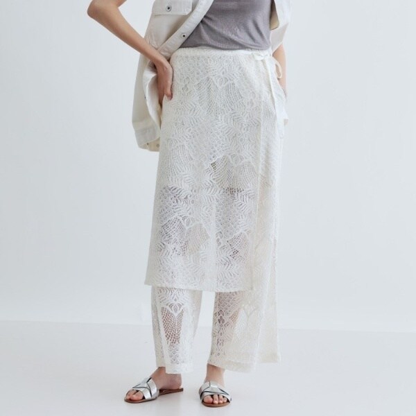 ギャレスト（GALLEST）/ラップスカート付きレースパンツ