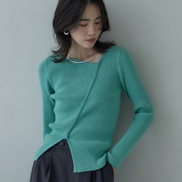 ギャレスト（GALLEST）/カッティングアシメリブニット