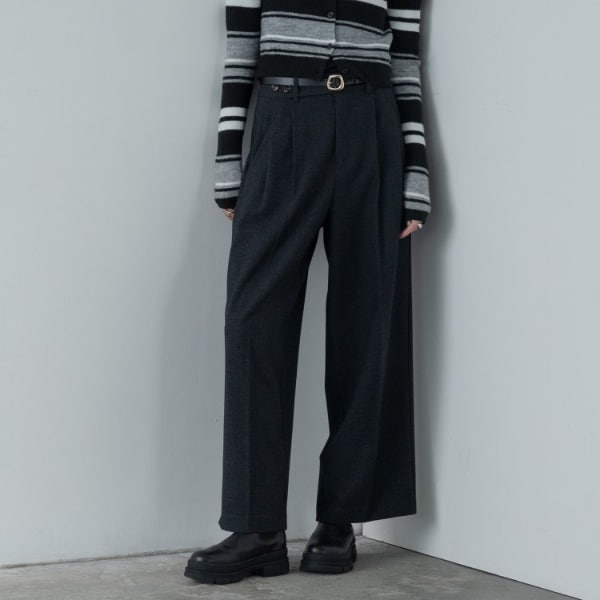 ギャレスト（GALLEST）/ツイードタックワイドパンツ