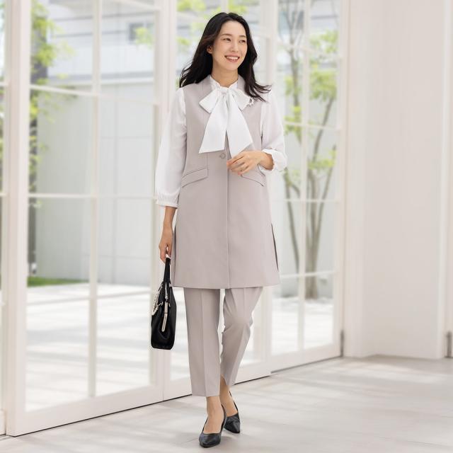 アッドルージュ（Addrouge）/【洗える / UVカット / ストレッチ】 ロング丈 ベストスーツ ジレ　S~4L
