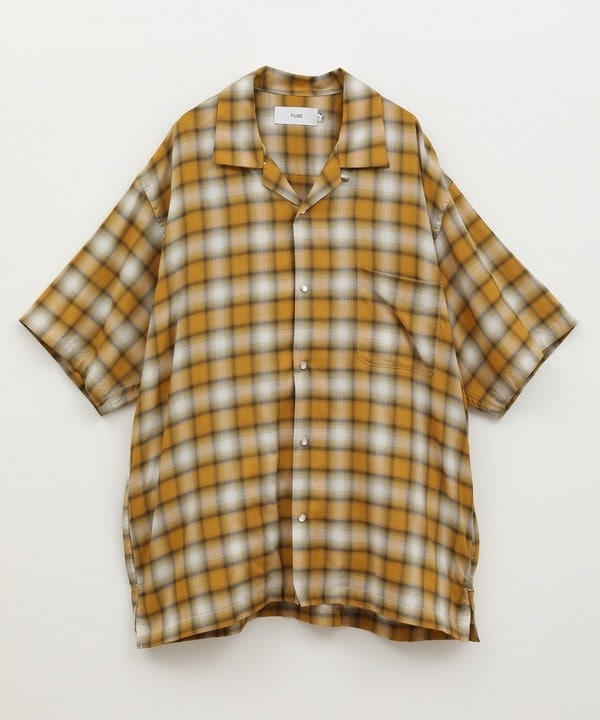 フューズ（FUSE）/コットンレーヨンオンブレーチェック半袖シャツ
