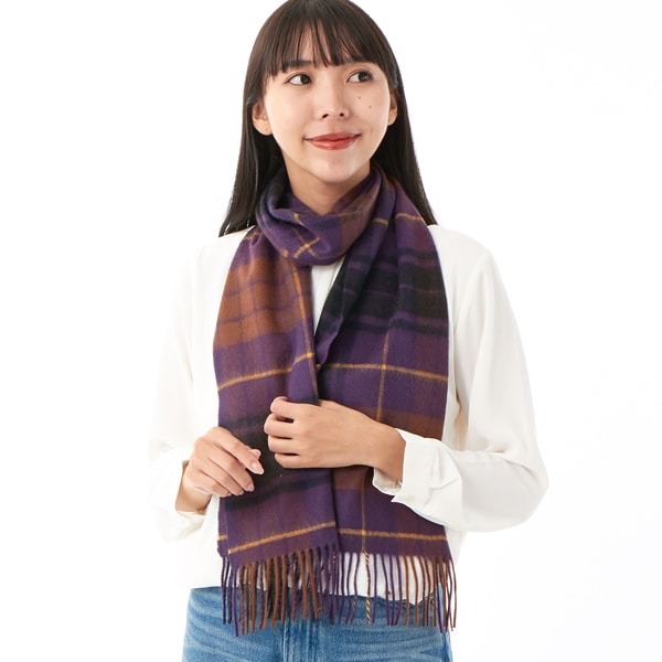 アクアスキュータム（AQUASCUTUM）/Aquascutum（アクアスキュータム） カシミヤ100％チェックマフラー