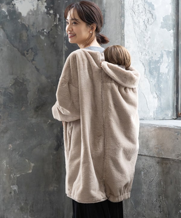 スウィートマミー（SWEET MOMMY）/抱っこ・おんぶ対応 リバーシブルボアコート ママコート