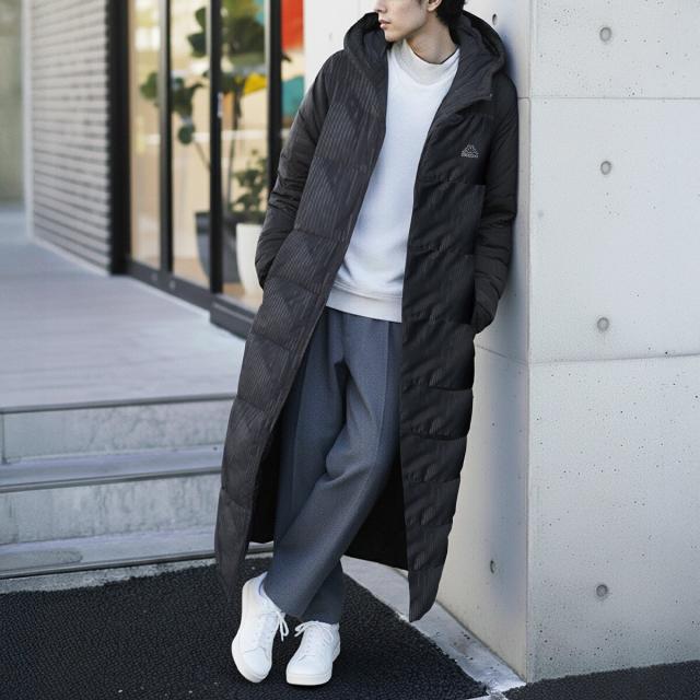 カッパ（Kappa）/【着丈の長いベンチコート】 ベンチコート UVカット ワンポイント ロゴ 刺繍 フーディー