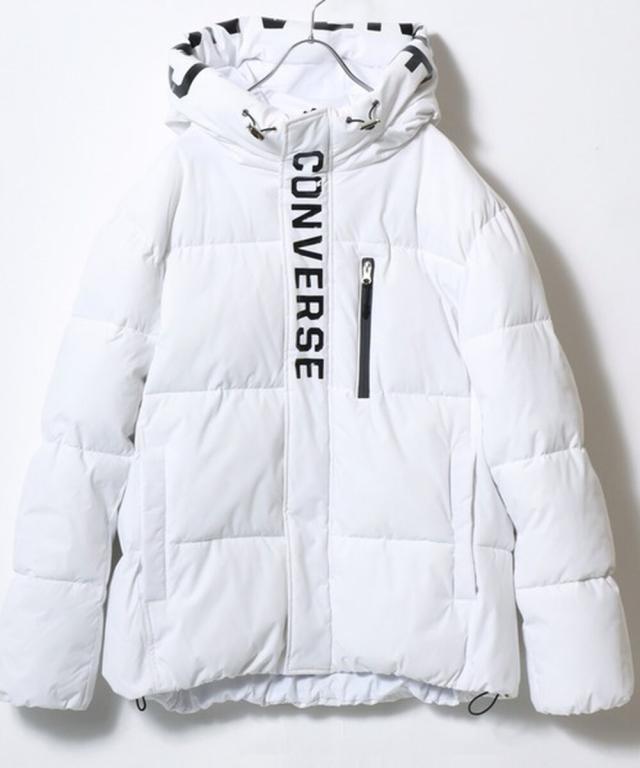 コンバース（Converse）/【撥水 防風 ストレッチ】 フードロゴ ファイバーダウン 中綿ジャケット メンズ レディース