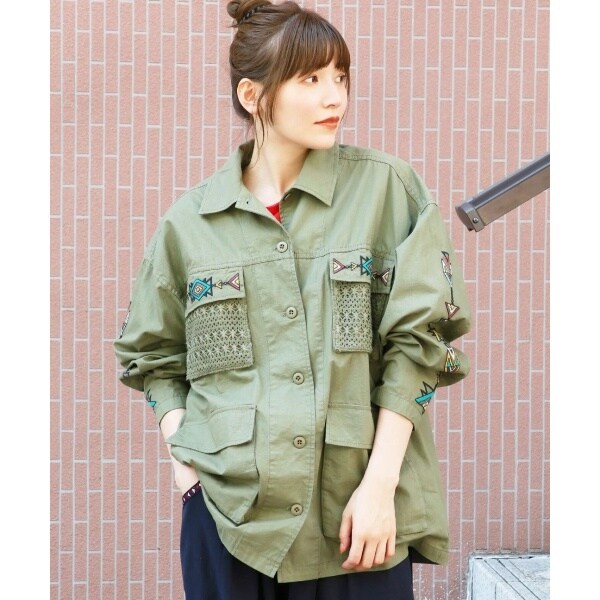 チチカカ（titicaca）/スリーブアロー刺繍シャツジャケット
