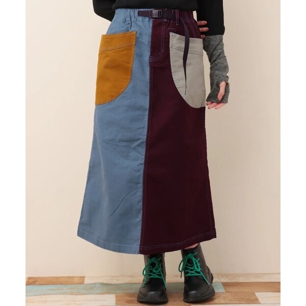 チチカカ（titicaca）/go slow caravan ストレッチキャンバスクレイジー脇ポケスカート【WEB限定】