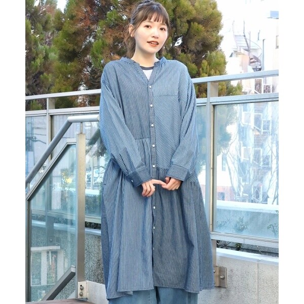 チチカカ（titicaca）/ストライプパッチワンピース(大きいサイズ)